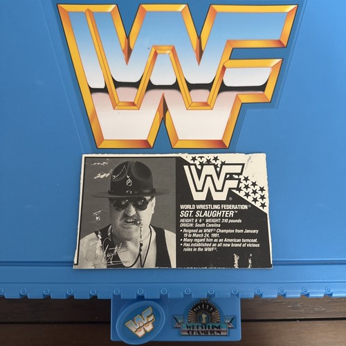 WWE SGT. SLAUGHTER HASBRO WRESTLING FIGURE BACKING CARD WWF SERIES 3 ...