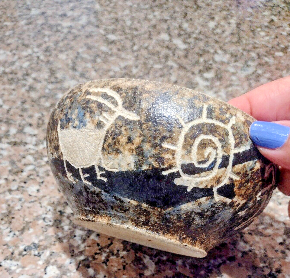 2010 Pat & Olin Powers Studio Art Pottery Singed Petroglyph Ceramic Art ...