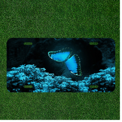 Creative License Plate Auto Tag With Gorgeous Blue Butterfly With Blue ...