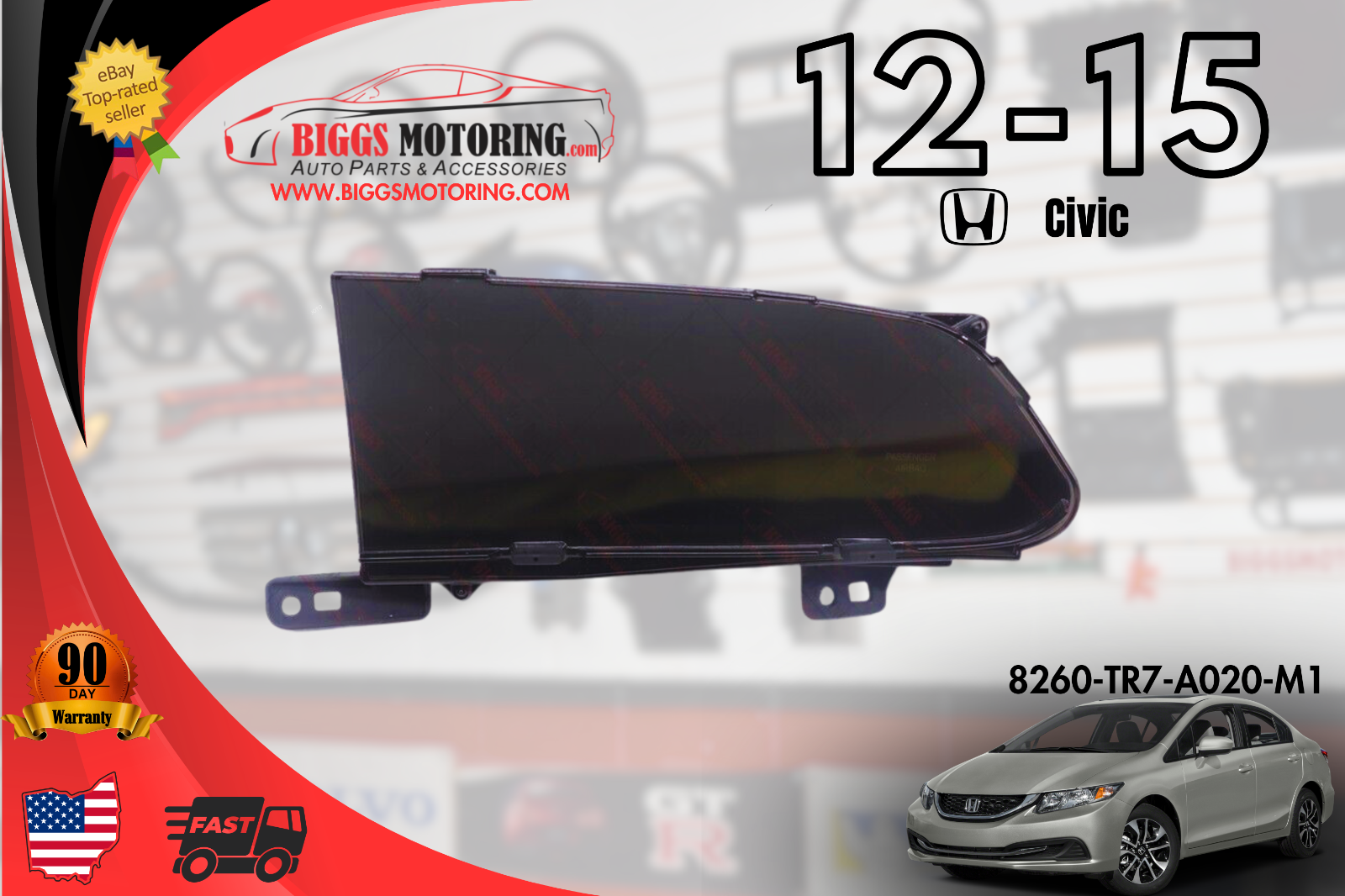 2012-2015 Honda Civic Dash Information Display Screen 78260-TR7-A020-M1 ...