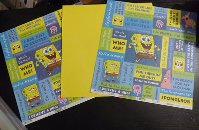 NEW LOT of 3 Nickelodeon SPONGEBOB SQUAREPANTS 12x12 scrapbooking craft ...