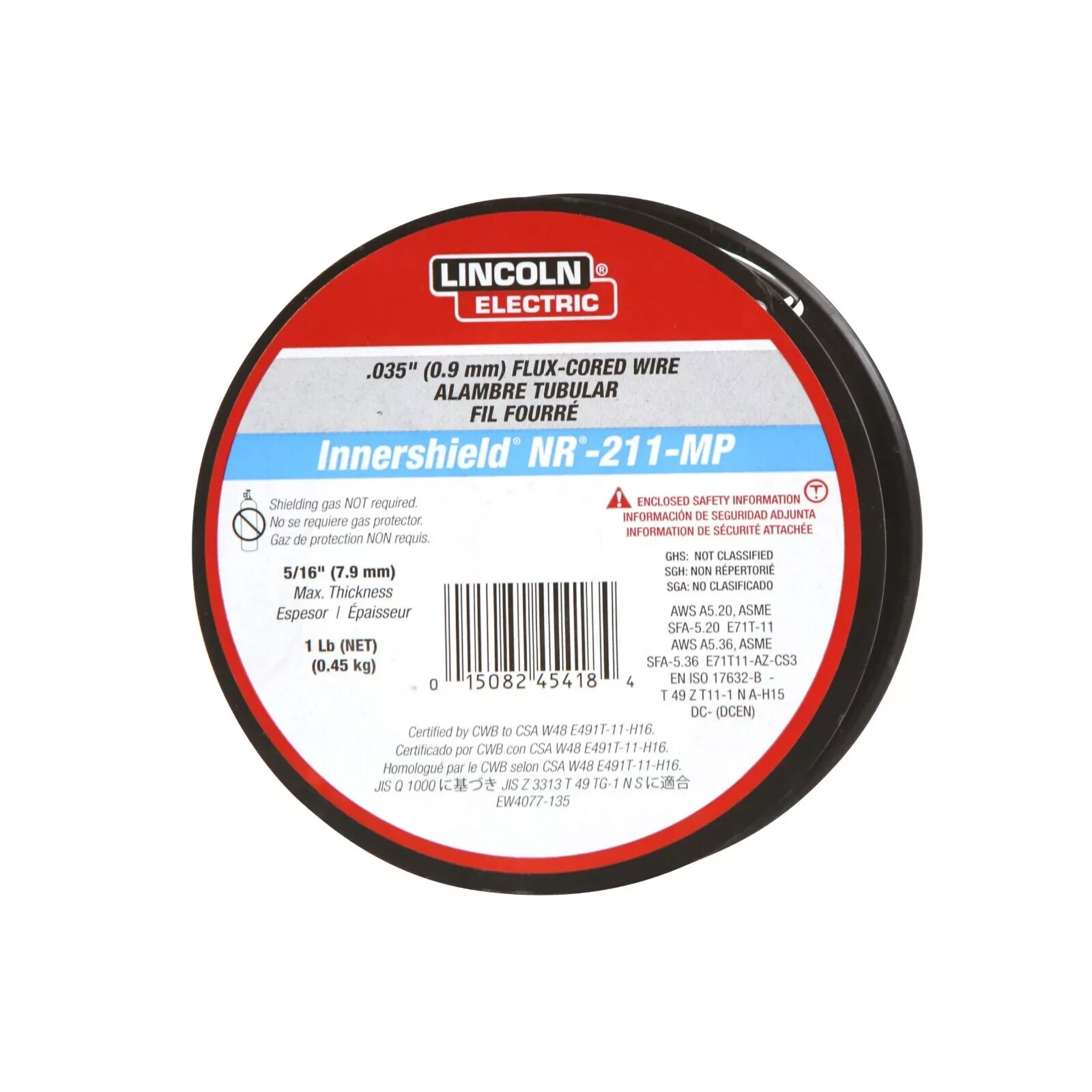LINCOLN ELECTRIC INNERSHIELD NR-211-MP-RSP .0035" 1lb.ROLL ED030584 ...