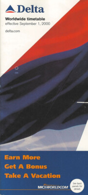Delta Air Lines system timetable 9/1/00 [308DL] Buy 4+ save 25% | eBay