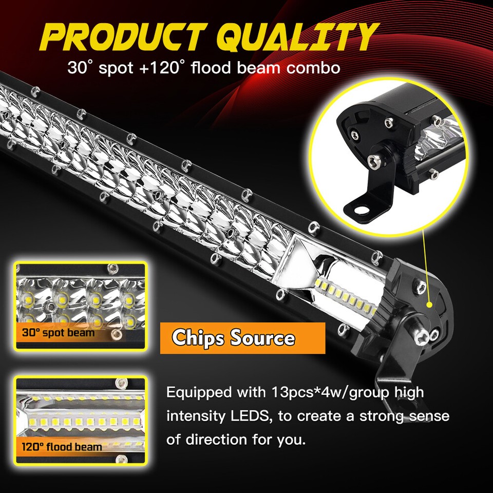 38" Inch 1200W LED Light Bar Spot Flood Combo Off Road Driving Lights ...