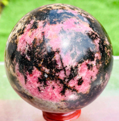 665g Natural Rhodonite Sphere Quartz Crystal Ball Specimen Healing | eBay