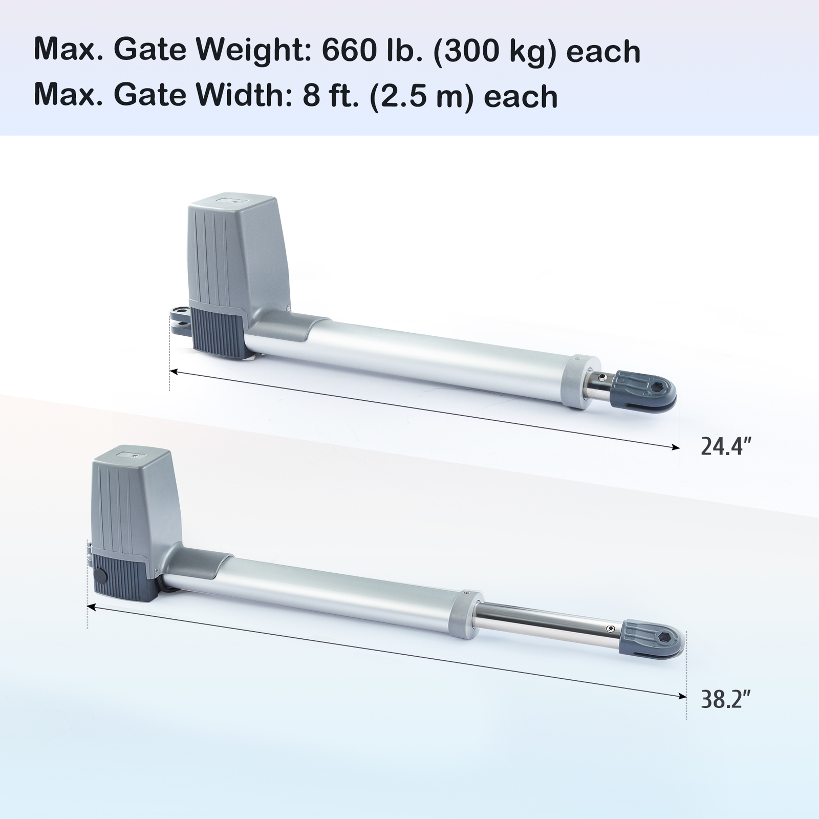 Automatic Dual Arm Swing Gate Opener Kit Up to 661 lbs Remote Control ...