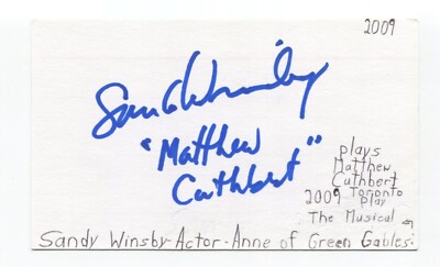 Sandy Winsby Signed 3x5 Index Card Autographed Actress Singing Voice of ...