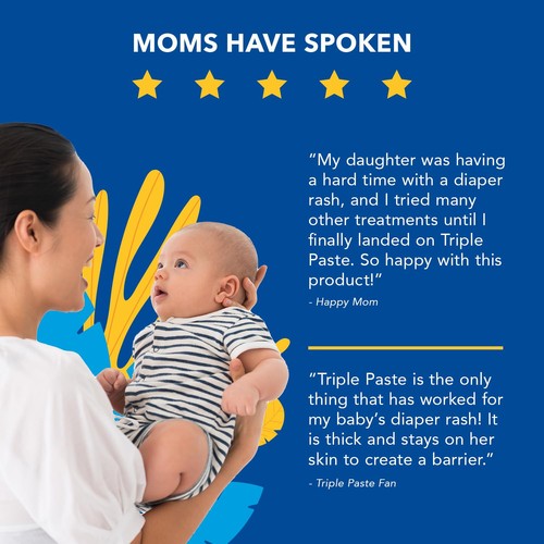 Triple Paste Diaper Rash Cream 2 Ounce Medicated Skin Protectant ...