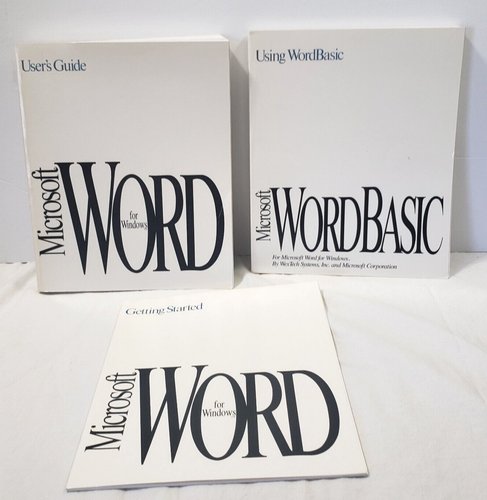 Microsoft Word for Windows 2.0 +Getting Started + Using Word Basic 1991 ...