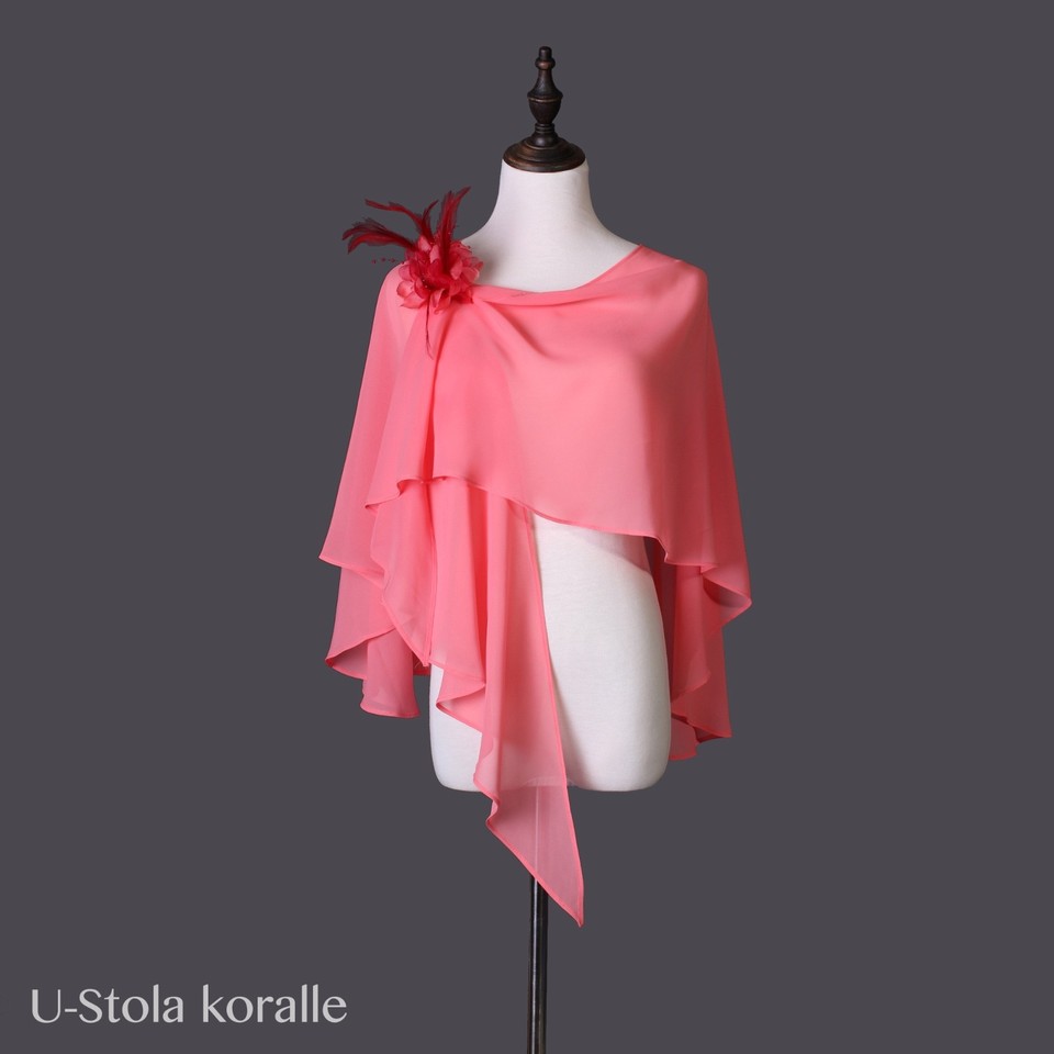 U-Form Stola Schal Tücher Stolen Hochzeit Freizeit Party chiffon Trends ...