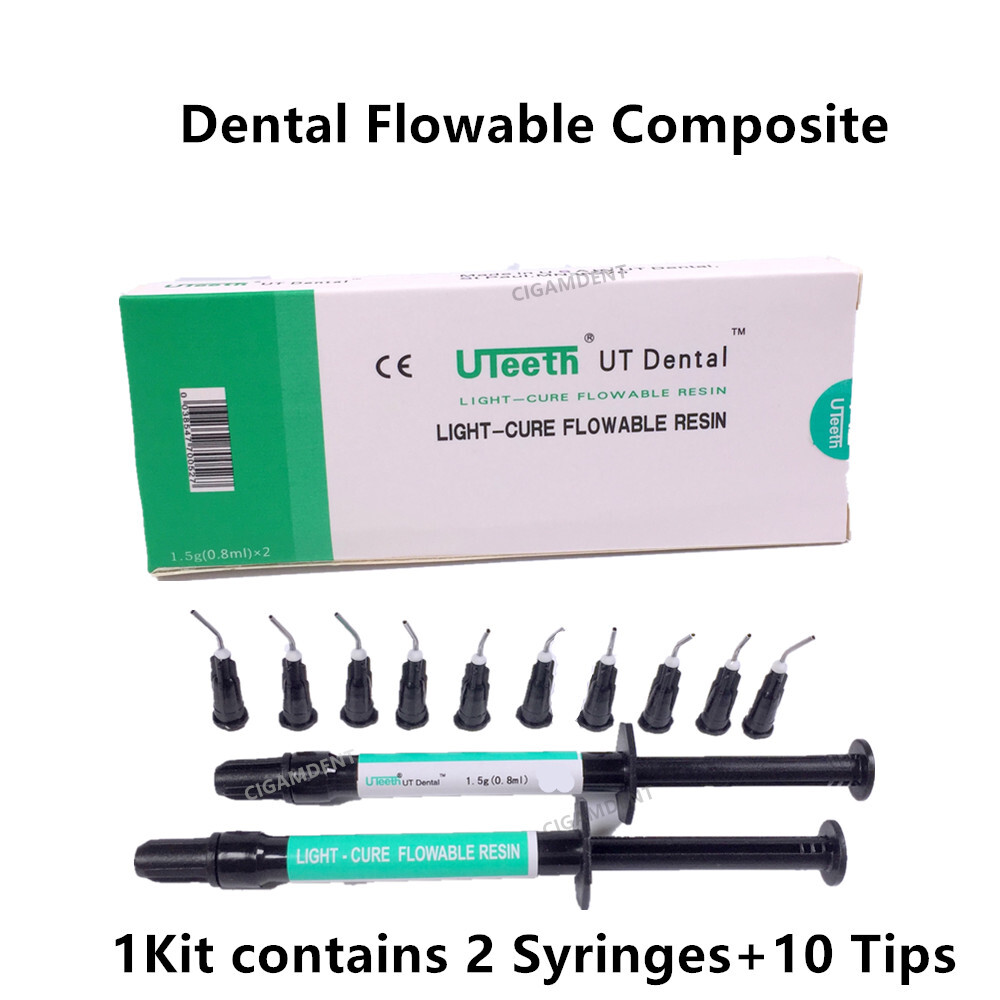 Dental Flowable Composite Flow Resin 2 Syringes Kit Light Cure A1 A2 A3 ...