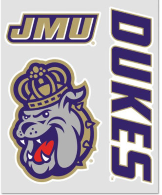 NCAA James Madison Dukes University JMU Fan Pack Set of 3 Decals ...