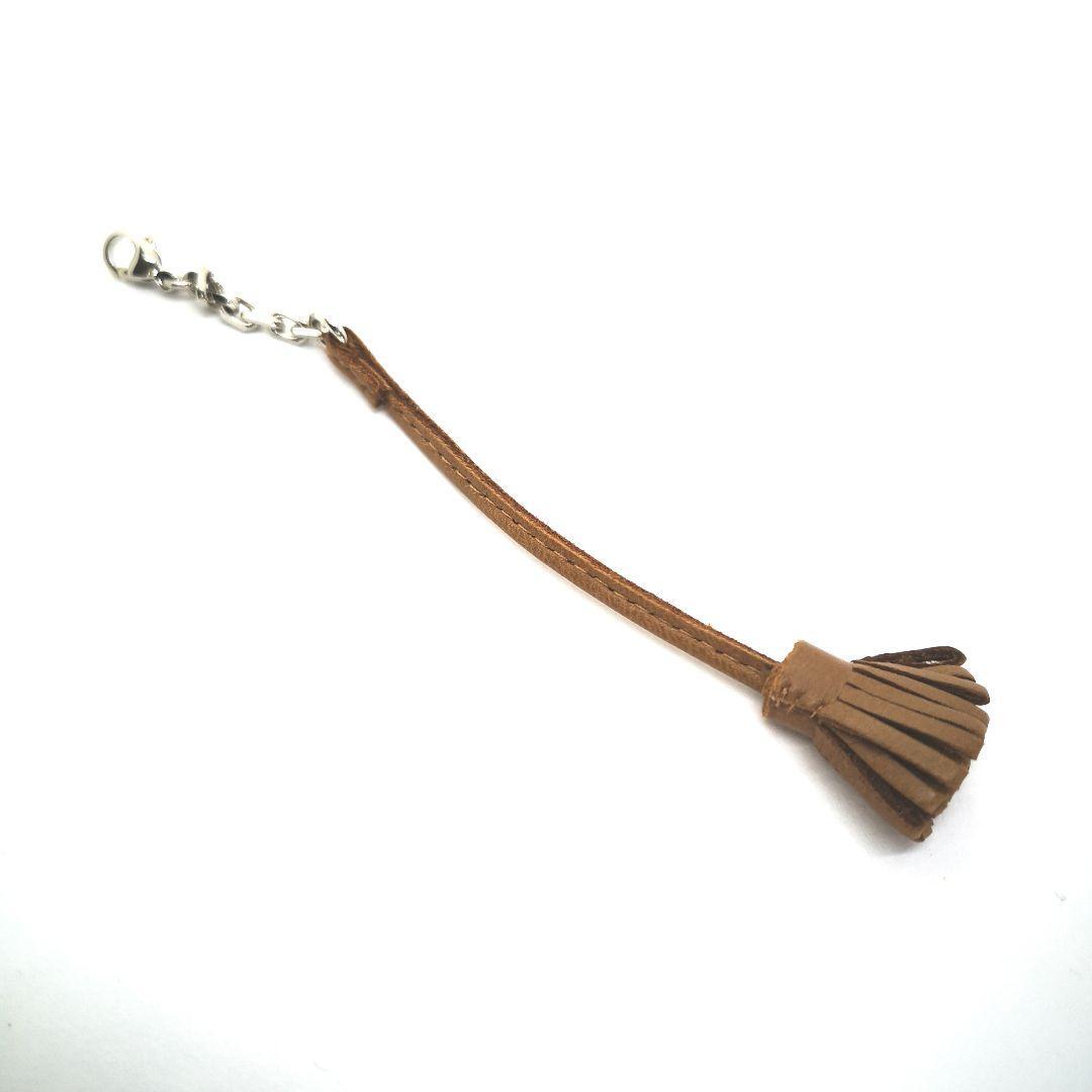 HERMES Tassel Petite Pompon Carmencita Accessories Leather Brown 17cm ...