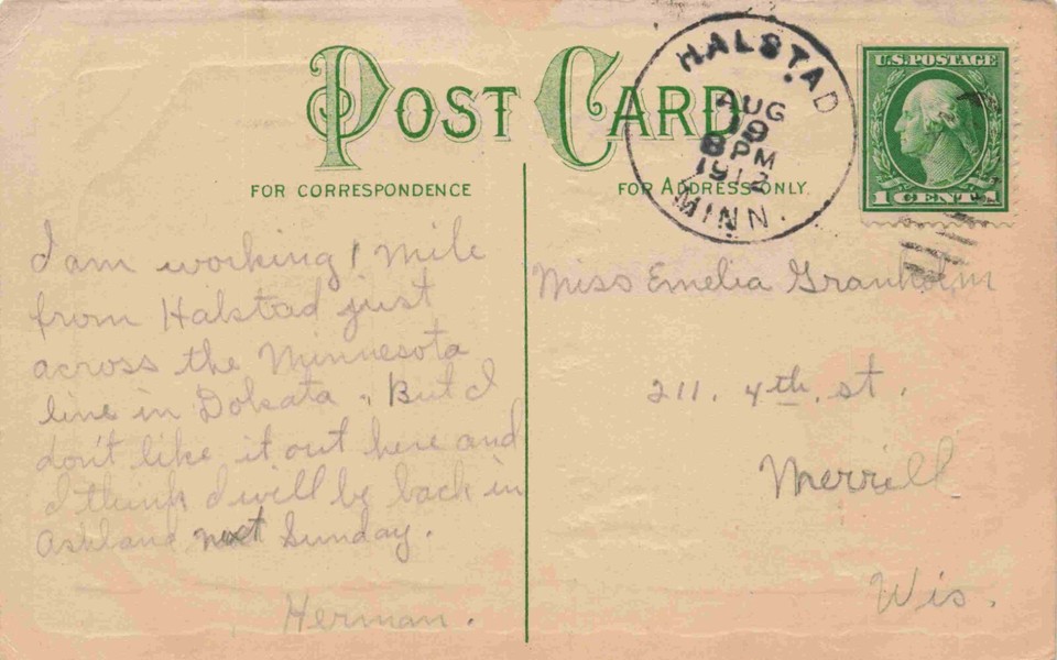 Greetings From Halstad, Minnesota MN 1912 | eBay