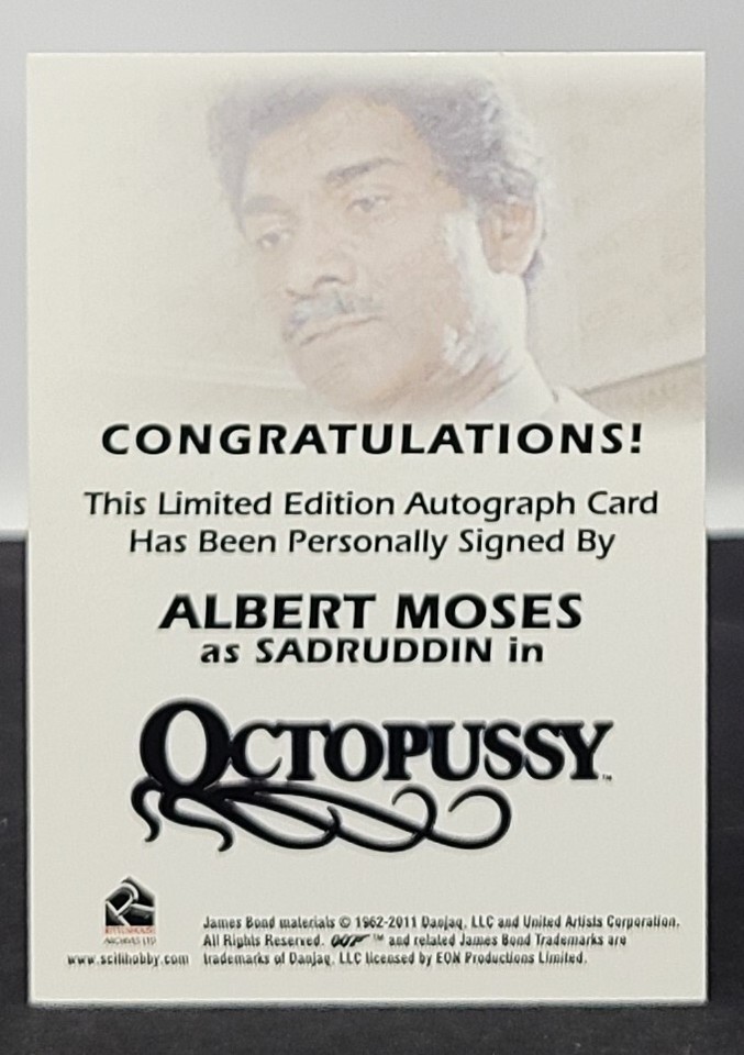ALBERT MOSES Signed 2011 Rittenhouse Mission Logs James Bond Card OCTOPUSSY | eBay