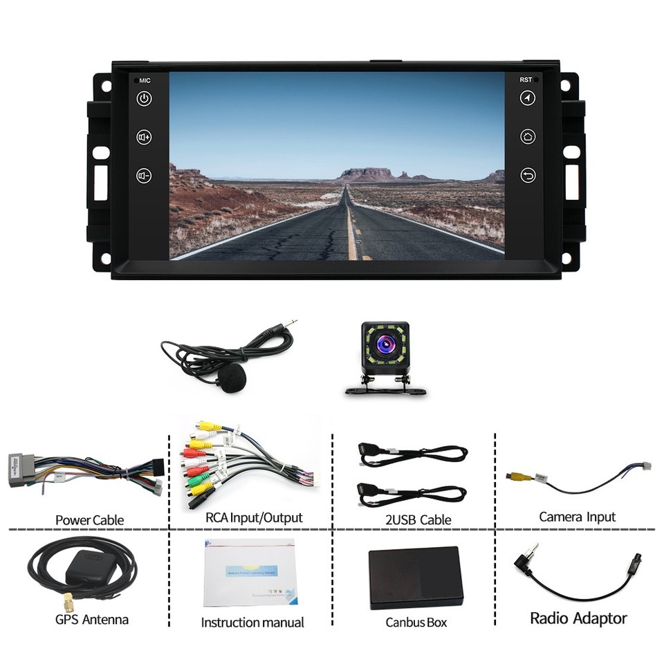 Car Stereo Radio For 2005-2011 Dodge Dakota CarPlay Android15 GPS FM ...
