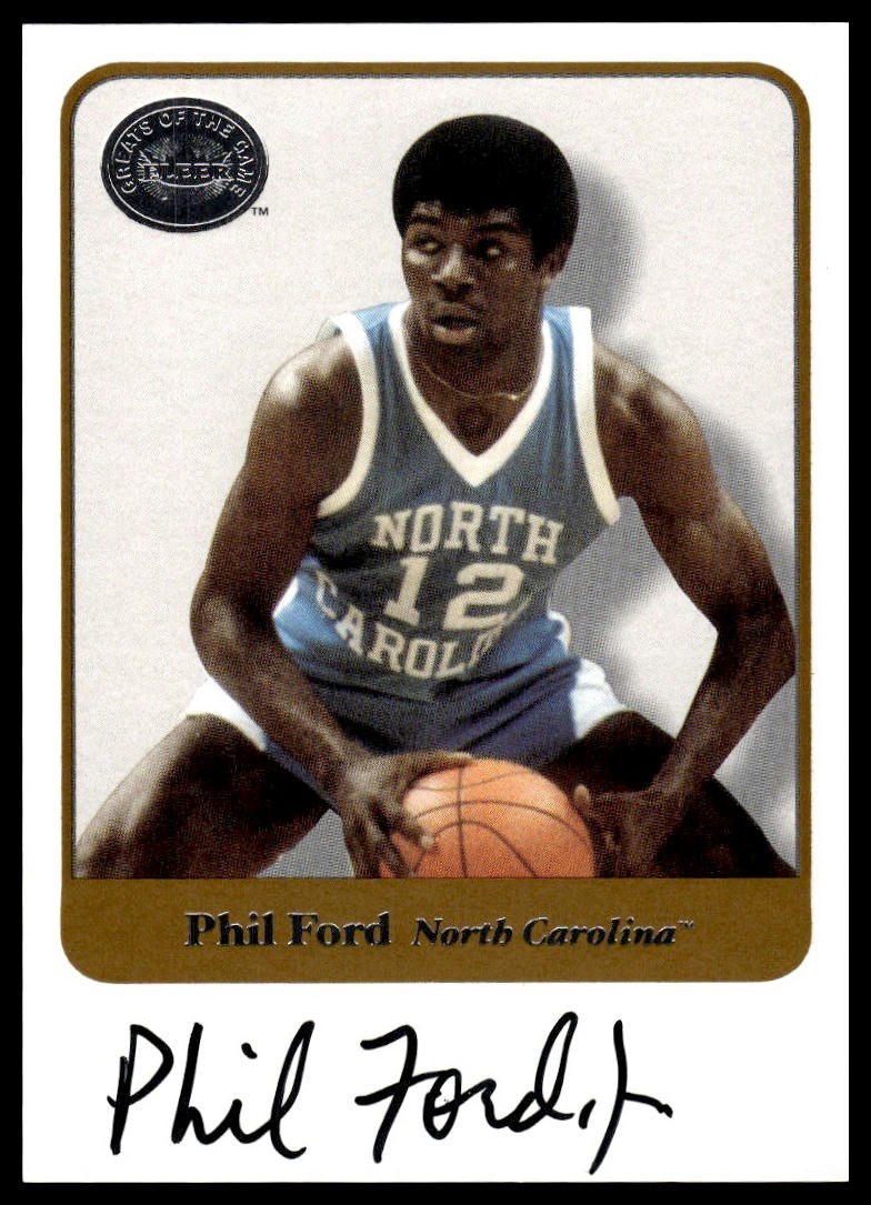 2001 Fleer Greats of the Game GOTG UNC TAR HEELS Phil Ford Autographs ...