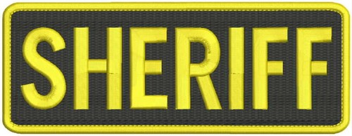 sheriff embroidery patches 3x8 hook on back yellow letters | eBay