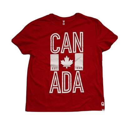Hudson's Bay HBC TEAM CANADA OLYMPIC T-SHIRT Red Men's Large Short ...