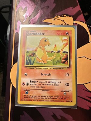 OG Pokémon TCG Charmander Base Set 46/102 Regular Unlimited Common In ...