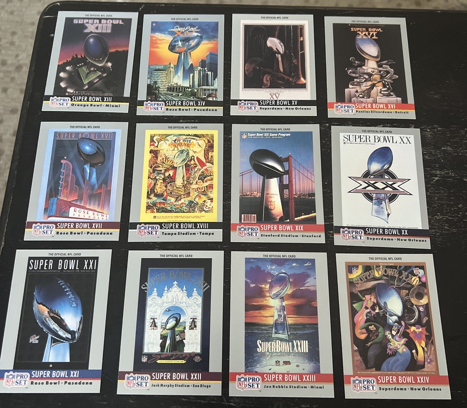 NFL 1990 Pro Set SUPER BOWL PROGRAM COVER SERIES Entire Set #1-#24 | eBay