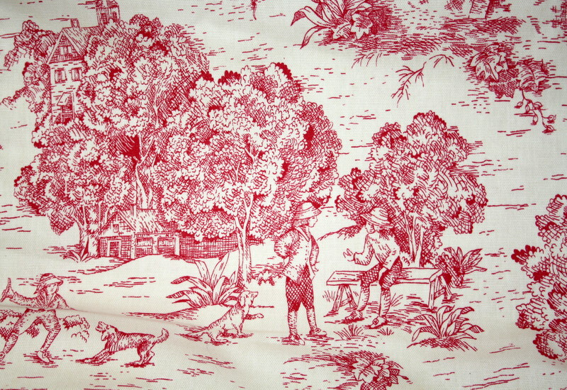 60 INCH WIDE - RED AND WHITE TOILE - 100% COTTON FABRIC | eBay