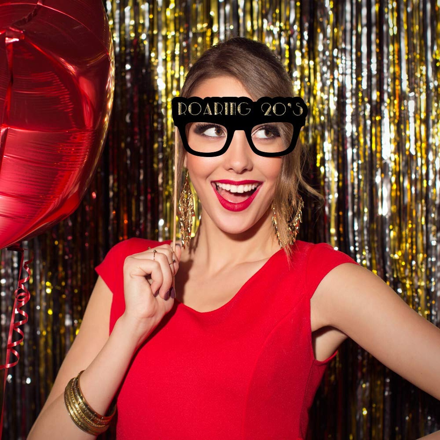 Fully Assembled Roaring 20s Photo Booth Props - Set of 30 - Black ...