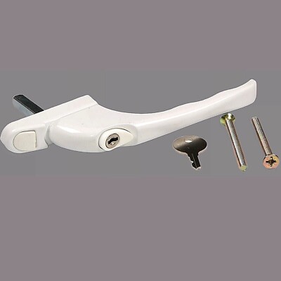 Window Handle White uPVC Universal. inline key locking double glazed ...