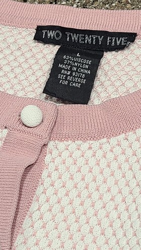 Two Twenty-Five Pink/Neutral Cardigan Sweater - Women's L | eBay