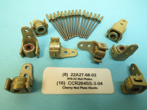 8 ea. #10-32 Offset Angle Self Locking Floating Nut Plates Self Locking ...