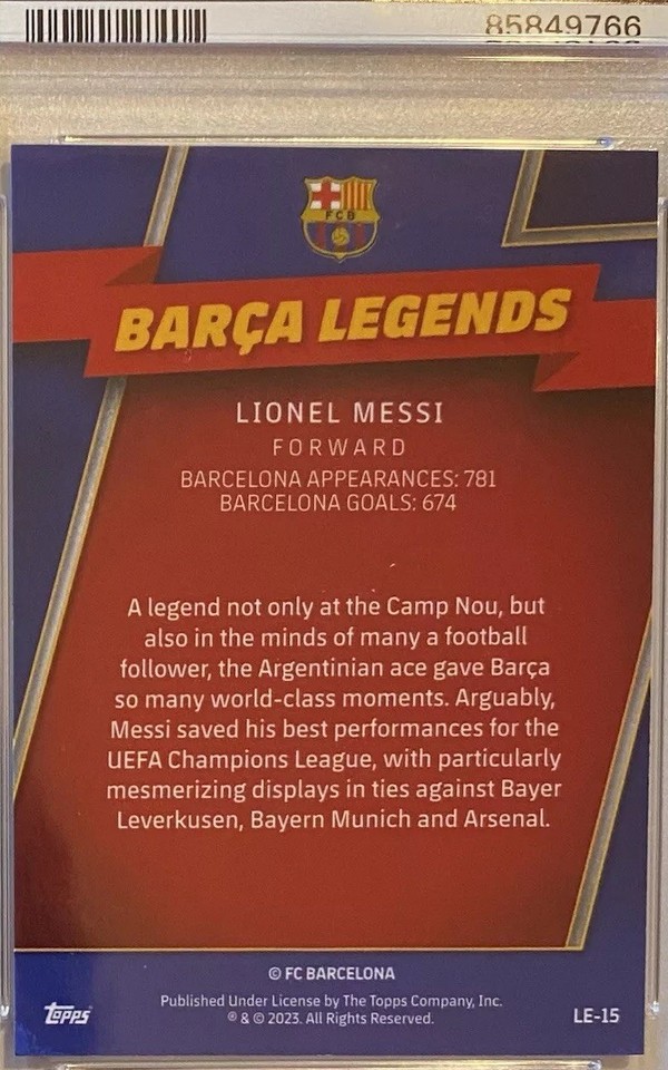 2022-23 Topps chrome LIONEL MESSI Barcelona Legends psa10 | eBay