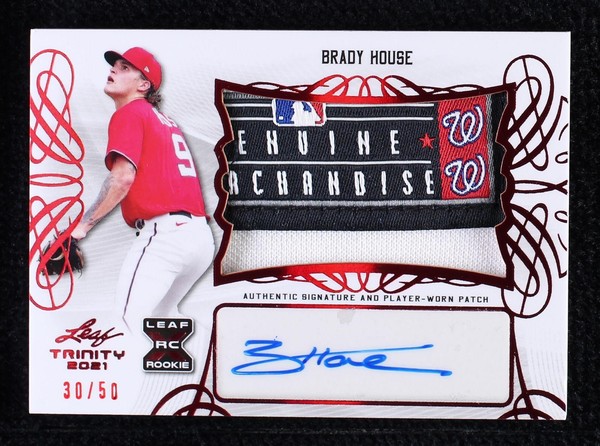 2021 Leaf Trinity - Patch Autographs Red #PA-BH1 Brady House /50 (AU, MEM, RC) for sale online ...