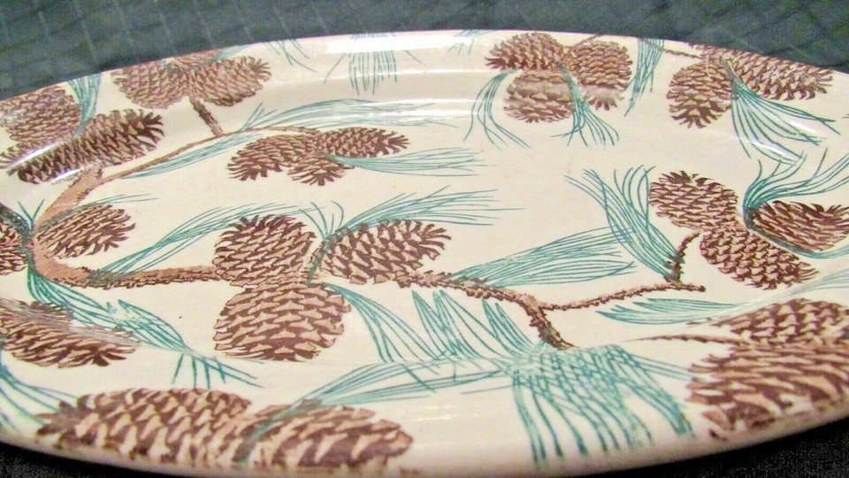 Tepco Restaurant Ware China Needles and Pine Pinecone Large Platter HTF ...