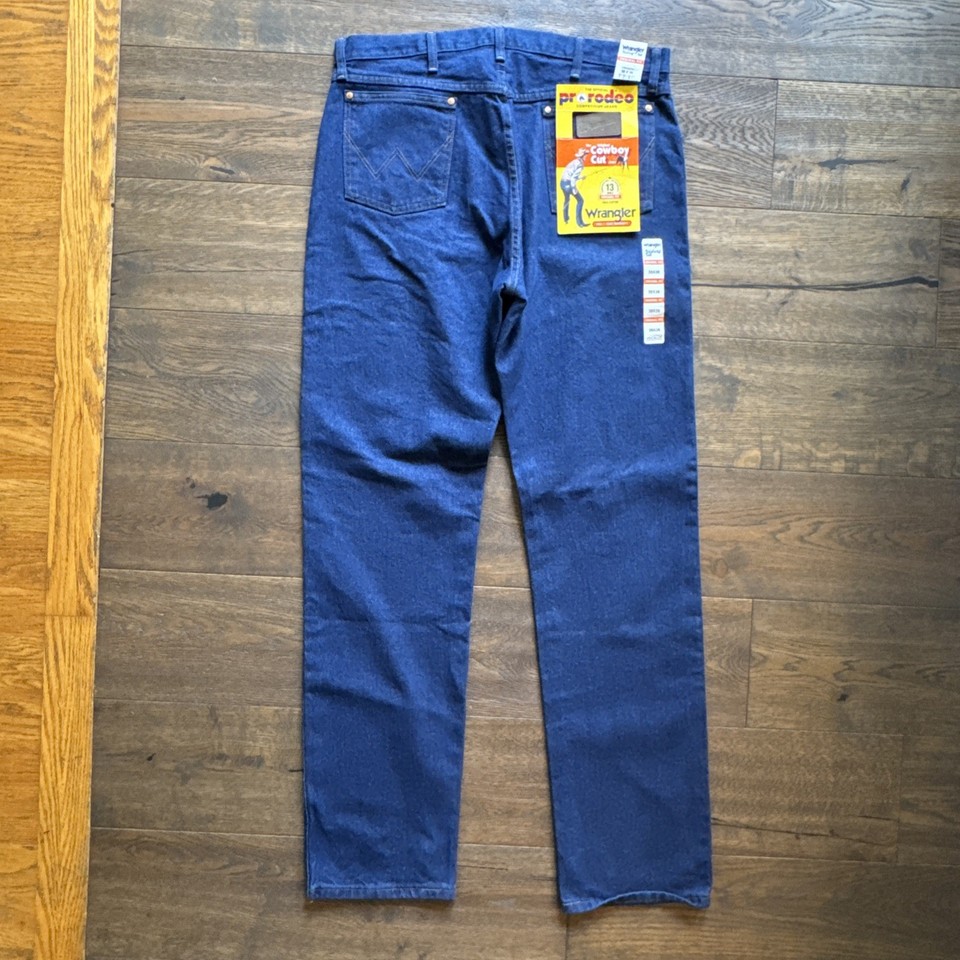 NEW Wrangler Mens 38x36 Cowboy Cut Pro-Rodeo Competition Dark Wash ...