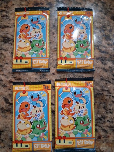 LOT OF 4 BOOSTER PACKS ELF Eif BABY POKEMON COLLECTIBLE TRADING CARDS ...