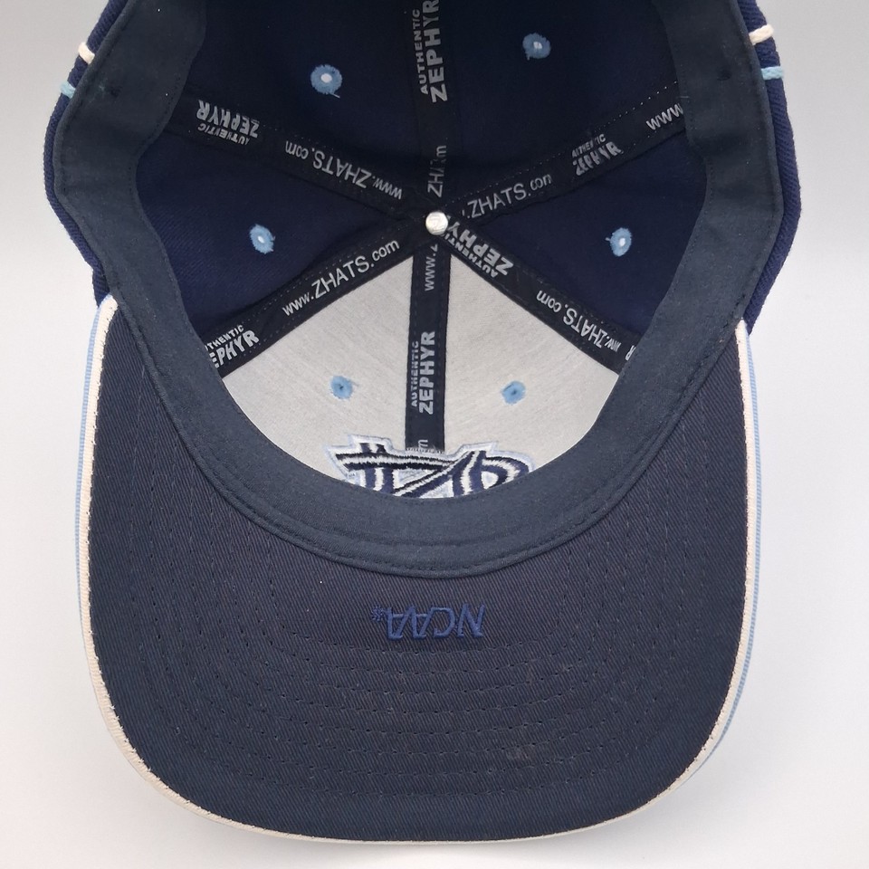 North Carolina Tar Heels UNC Hat Cap Zephyr Size Small Navy Light Blue ...