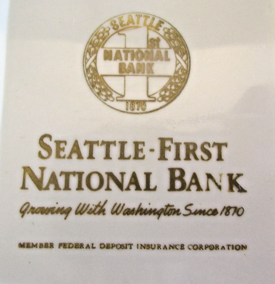VTG Seattle First National Bank Disguised Book Coin Bank with Key 3 1/2 ...