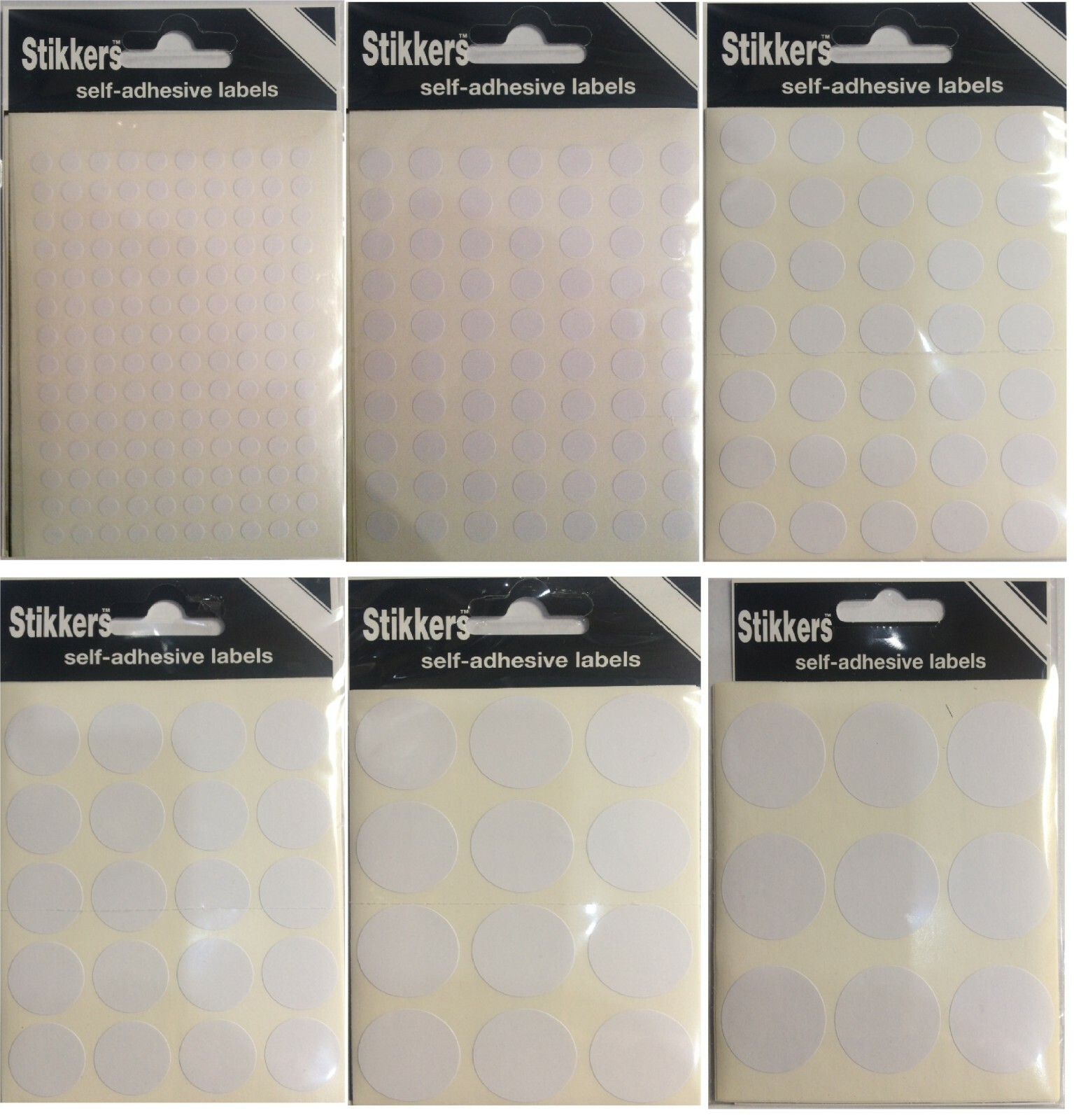 WHITE Round Circle Stickers Dots Sticky Self Adhesive Sticky Labels ...