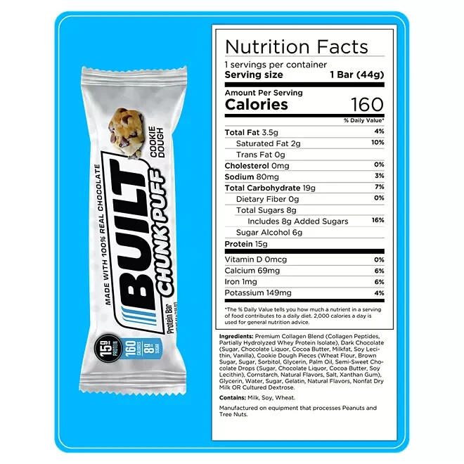 Built Bar & Chunk Protein Bars, Variety Pack (13 ct.) | eBay