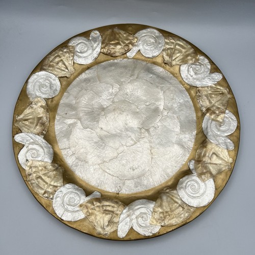 Capiz Shell Seashell Platter Plate Handcrafted Charger Plate Beach ...