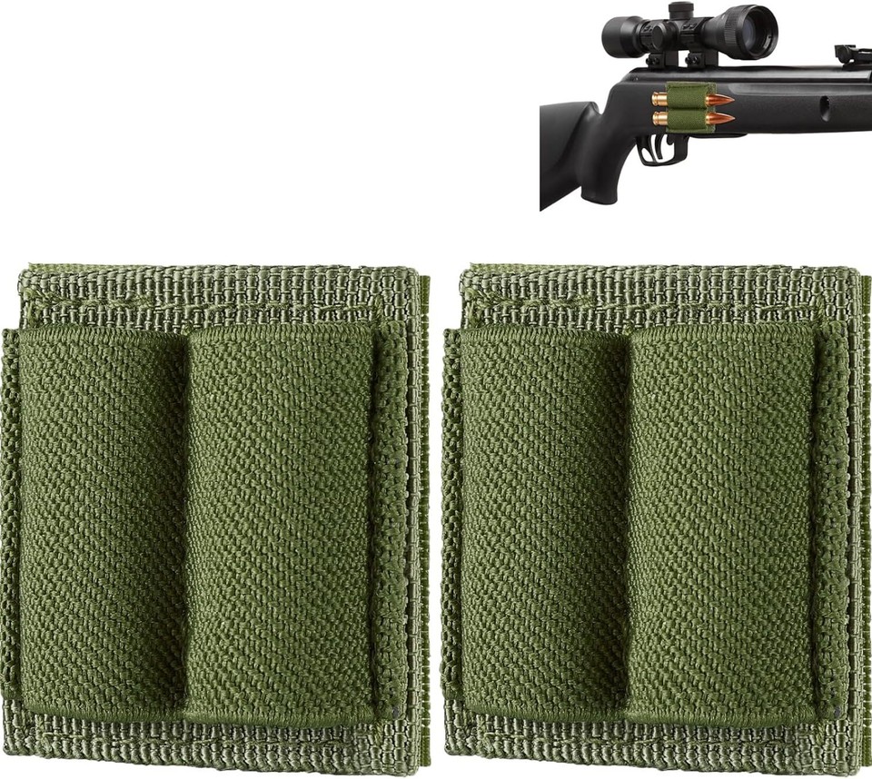 2PCS Tactical Hook&Loop Rifle Shotgun Shell Holder 12/20 Gauge Bullet ...