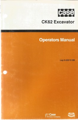 Case CK62 Excavator Operator's Manual | eBay