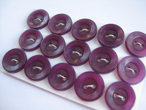 14mm Small Sweet Glossy Plum Purple Raised Edge 2 hole Sewing Buttons ...