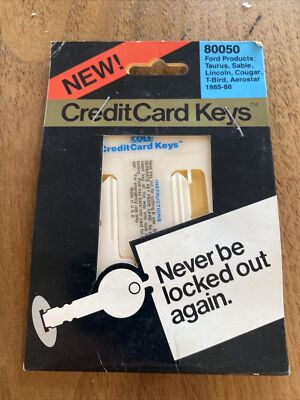 Vtg Emergency Credit Card Keys By Cole Ford 1985-88 Taurus, Sable ...