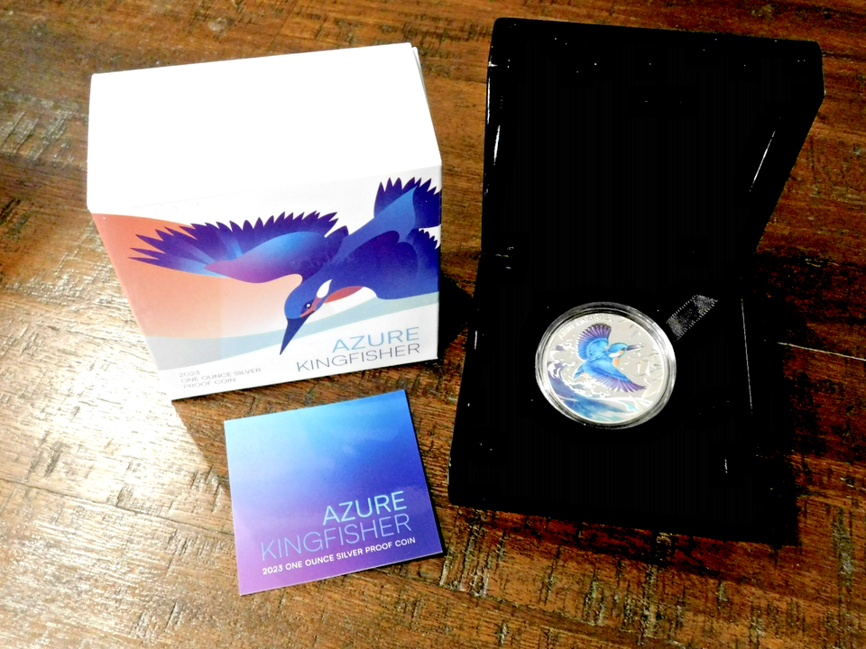 Niue 2023 Azure Kingfisher Australia Bird $1 1 Troy Oz Pure Silver ...