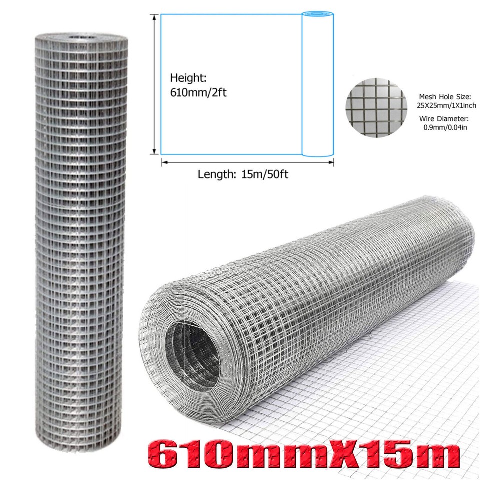Galvanised/PVC Coated Chicken Hutch Rabbit Roll Wire Mesh Aviary ...