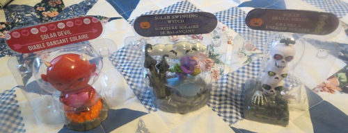 Three Solar Dancing Toys "Skull Heads", "Little Devil", "Swing Witch ...