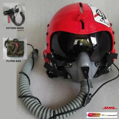HGU-33 AVIATOR FLIGHT PILOT HELMET " BLACK ACES " + MBU OXYGEN MASK ...