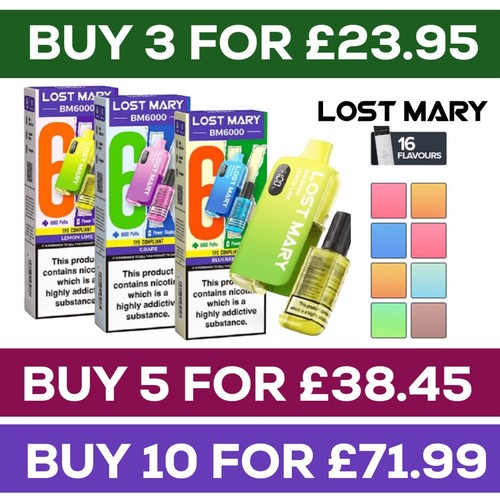 Lost Mary BM6000 Disposable Vape Kit | E-Cig | Rechargeable | 6000 ...