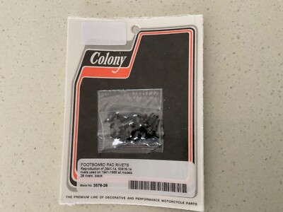 Harley Davidson footboard pad rivets black (28) all 1941-1965. 3578-28 ...